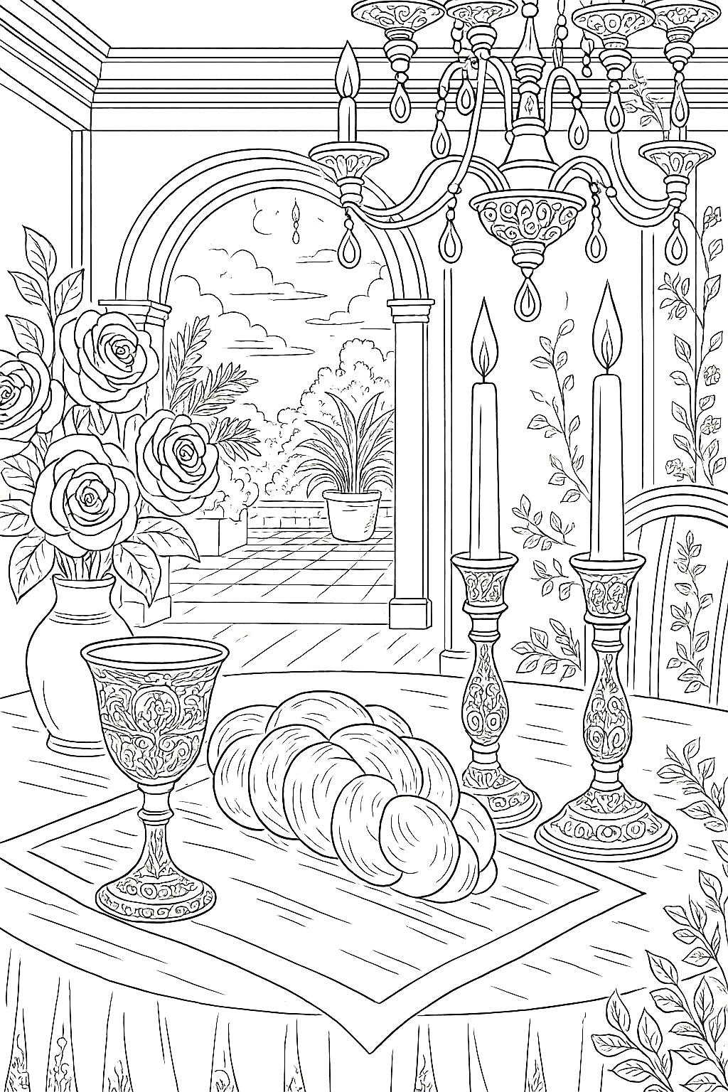 Shabbat Printable Coloring Page, Digital Instant Download, PDF, Shabbat ...