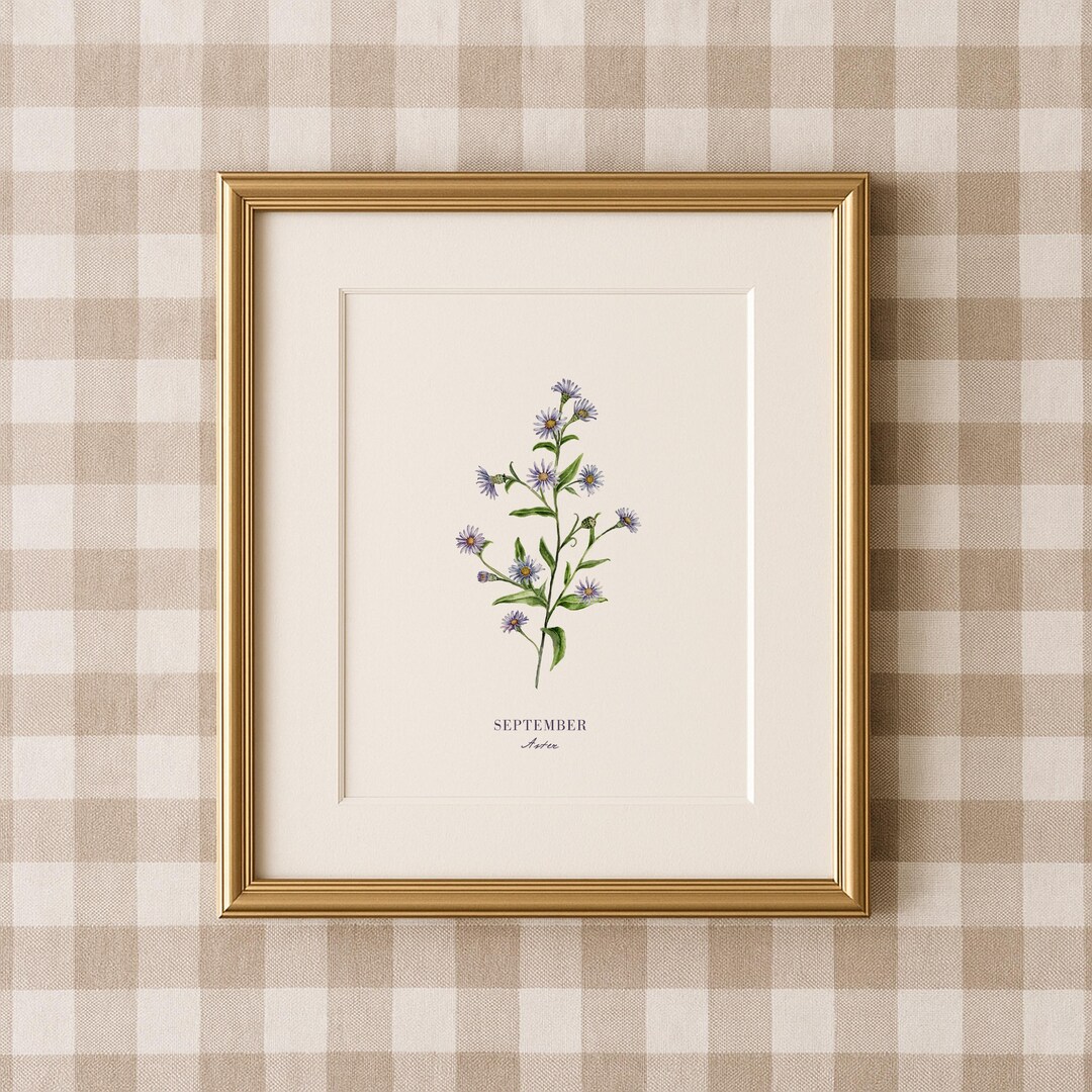 September Birth Flower Print With Names | Aster Print Digital Download ...