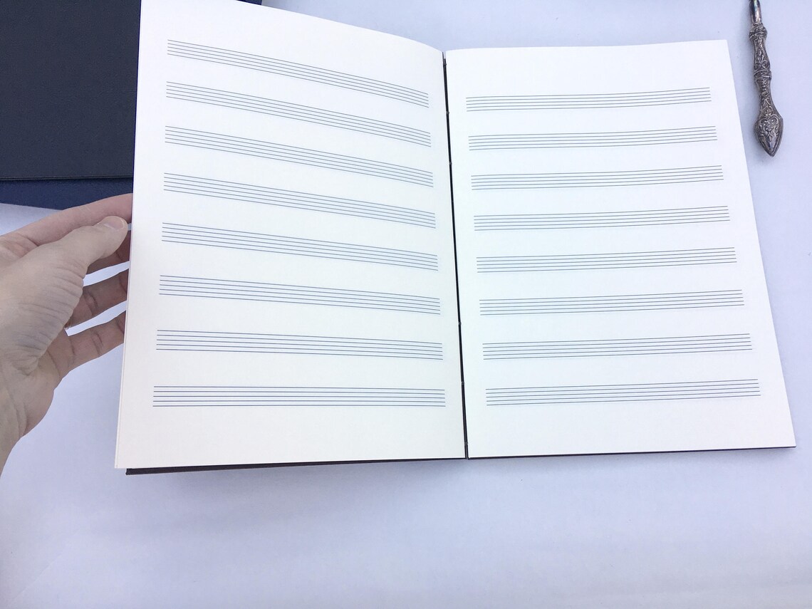 A4 Music Manuscript Music Staves Book A4 Lined Journal Faux | Etsy