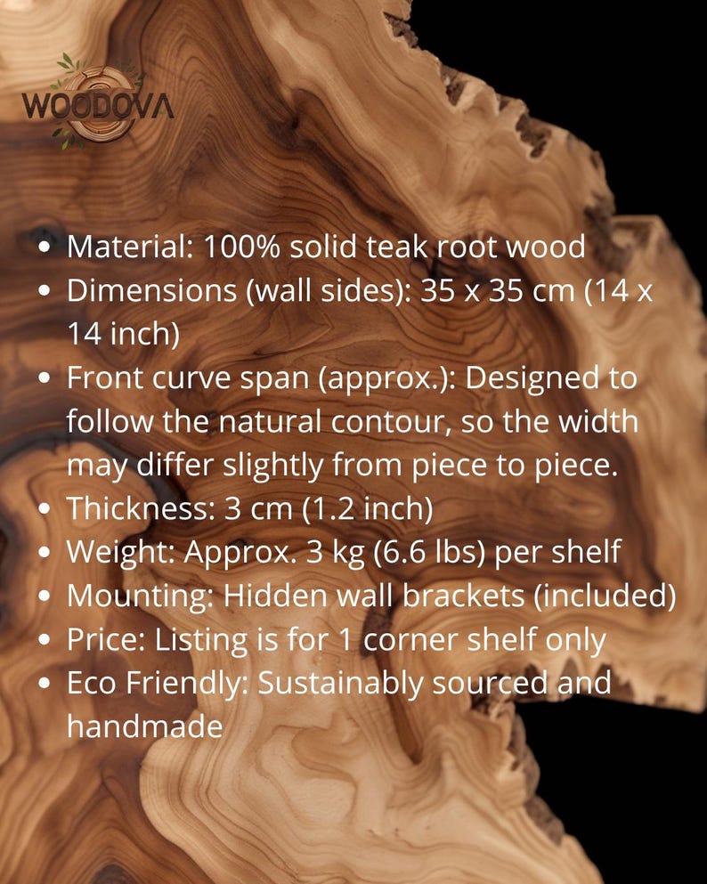 Rustic Teak Root Wood Corner Shelf: Floating Wall Decor - Etsy