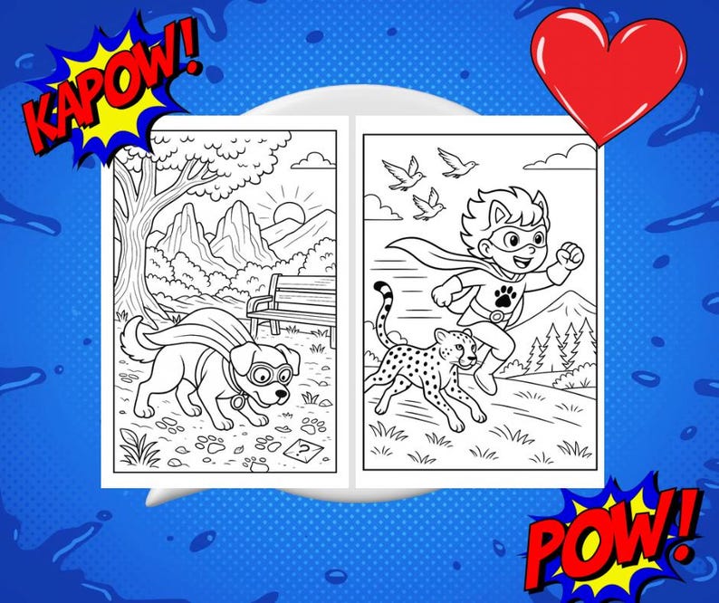 Super Kids Coloring Book | 20 Printable Pages | 8.5” X 11” PDF | Black ...