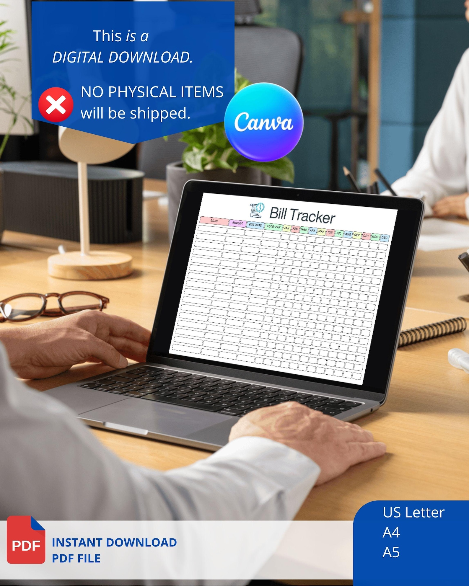 Editable Yearly Bill Payment Tracker Printable, Monthly Bills PDF ...