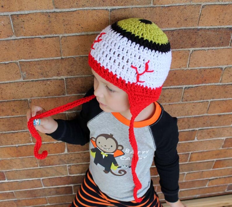Eye Eyeball Horror Halloween Earflap Hat Beanie for Kids or Adult - You ...