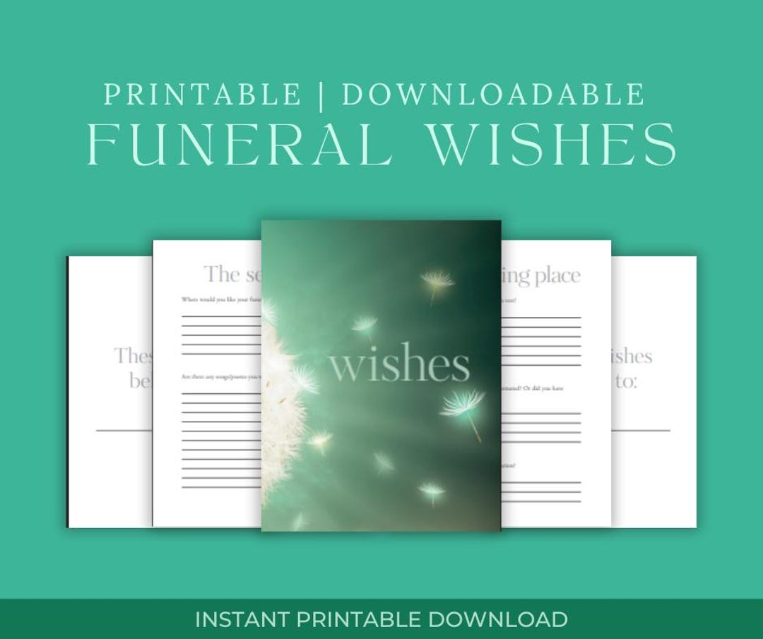 Funeral Wishes Planner: End-of-life Downloadable Ebook With Video ...