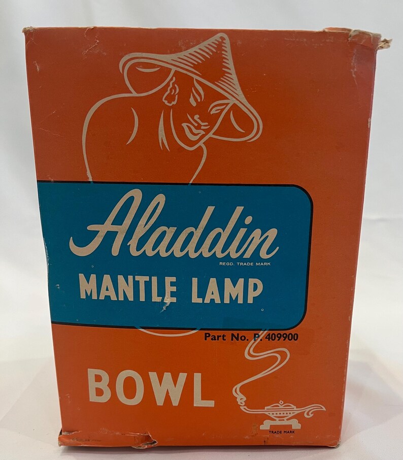 Vintage Aladdin Mantle Lamp Bowl: Floral Porcelain Base, Original Box ...