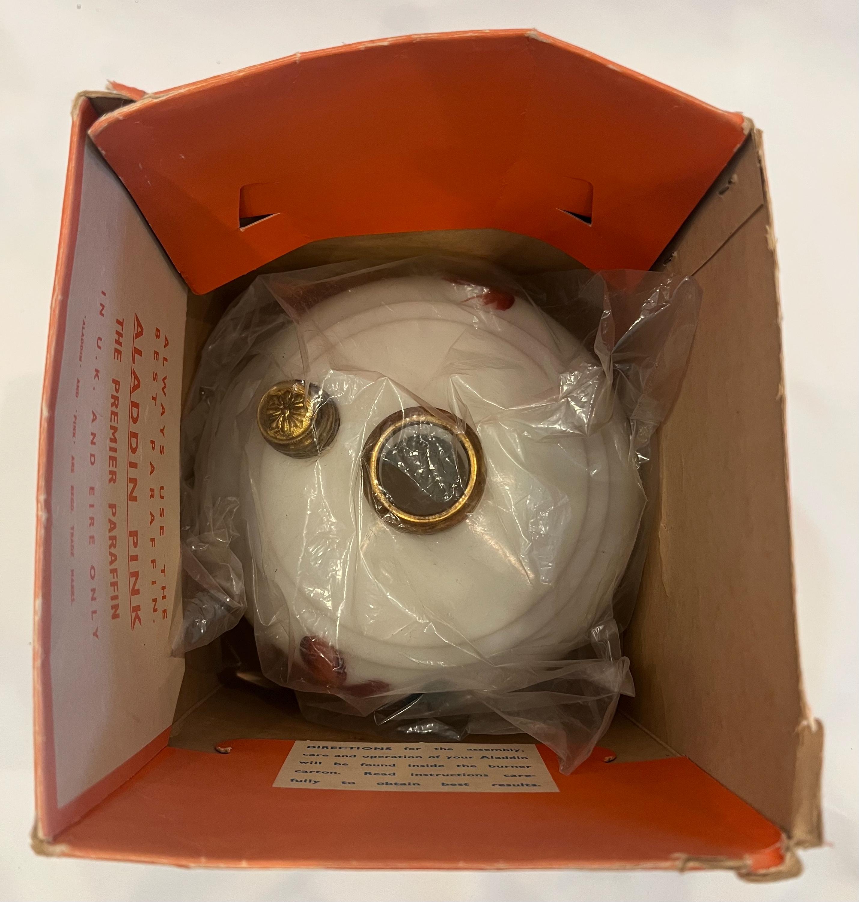 Vintage Aladdin Mantle Lamp Bowl: Floral Porcelain Base, Original Box ...