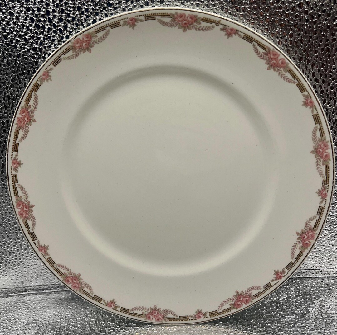 Vintage Alfred Meakin Dinner Plate: Pink Floral Gold Trim, 10" Overland ...