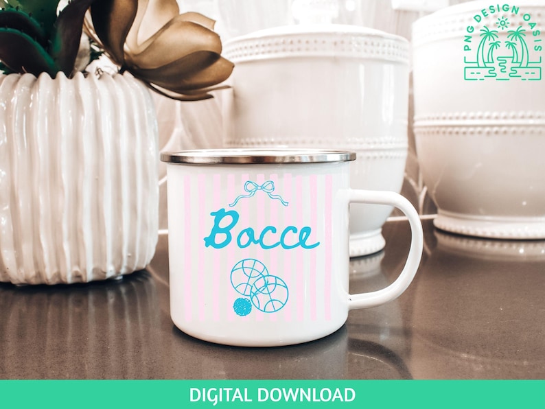 Bocce PNG Stripe Coquette Design, Bocce Ball Sublimation Download, DIY ...
