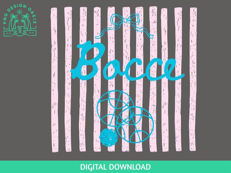 Bocce PNG Stripe Coquette Design, Bocce Ball Sublimation Download, DIY ...