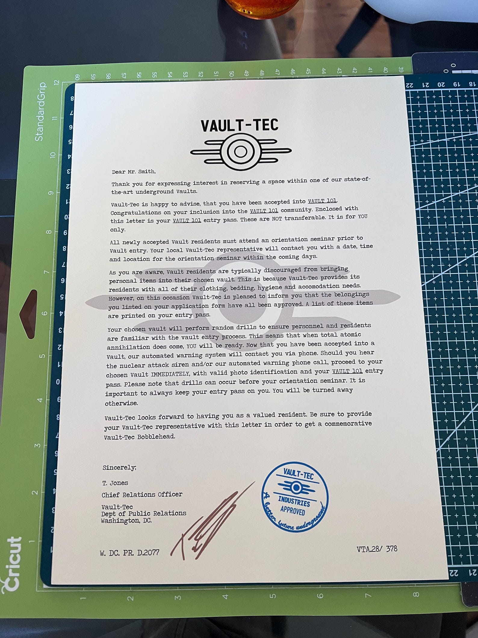 Customisable Vault-tec Letters + Passes - Single OR Family Packs - Etsy