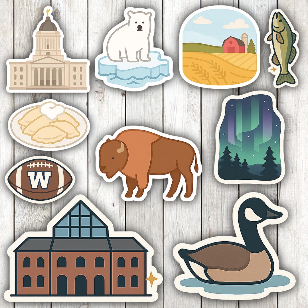 Manitoba Waterproof Sticker Pack | Canada Prairie Province Vinyl Decals ...