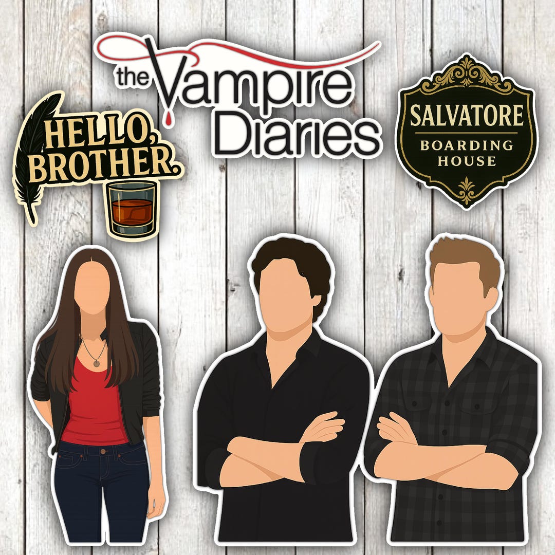 The Vampire Diaries Waterproof Sticker Pack | TVD Quote & Character ...