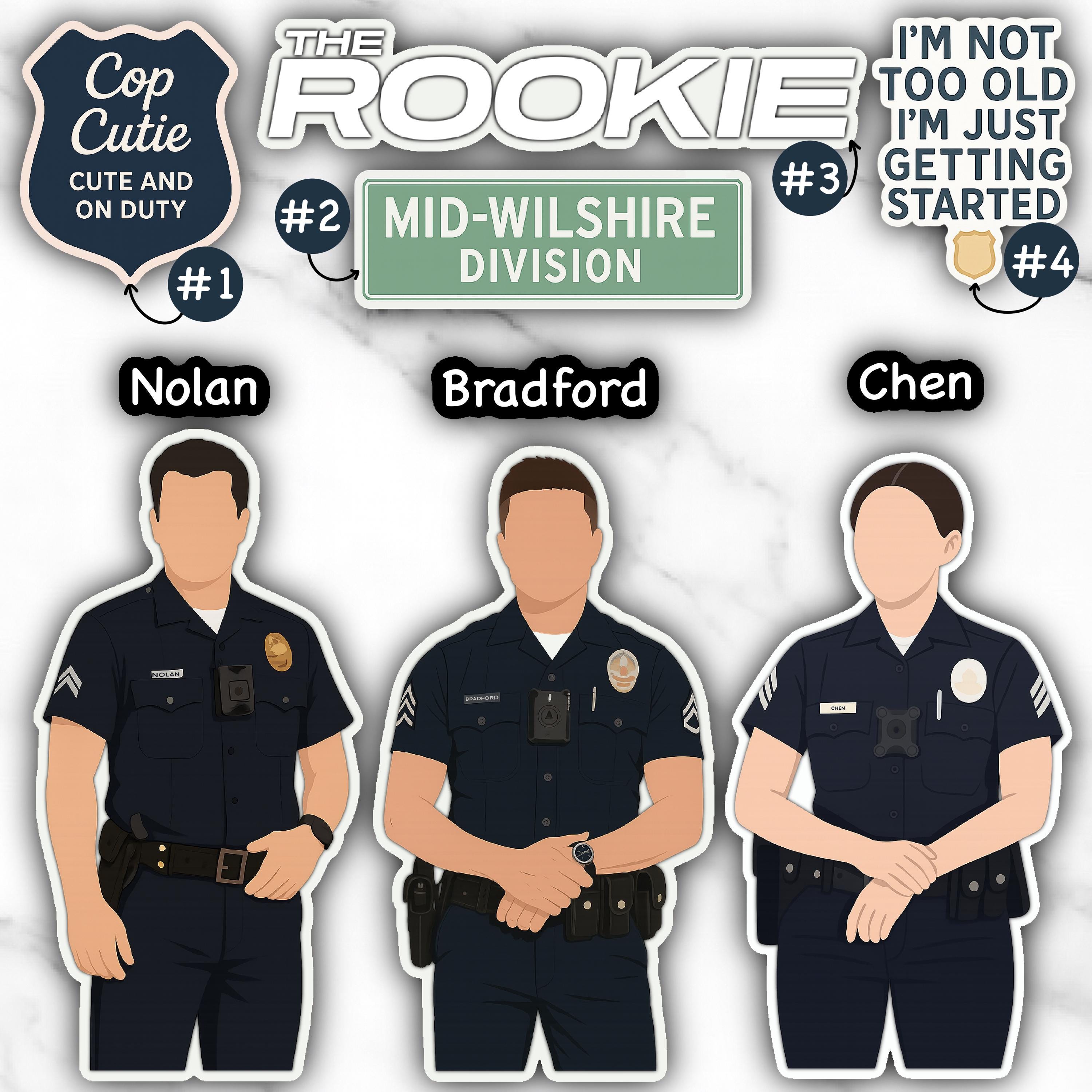 The Rookie Waterproof Sticker Pack | TV Show Vinyl Stickers | Police ...