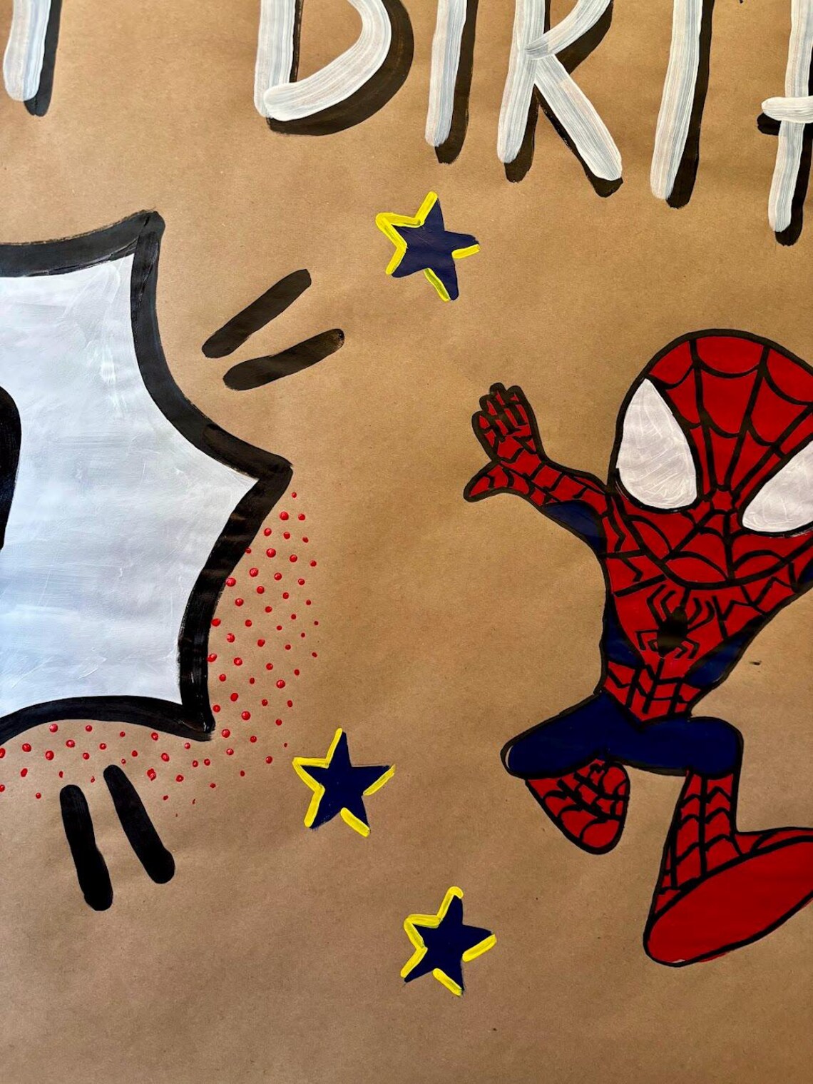 Brown Paper Party Banner | Hand-painted With Acrylic | Custom Birthday ...