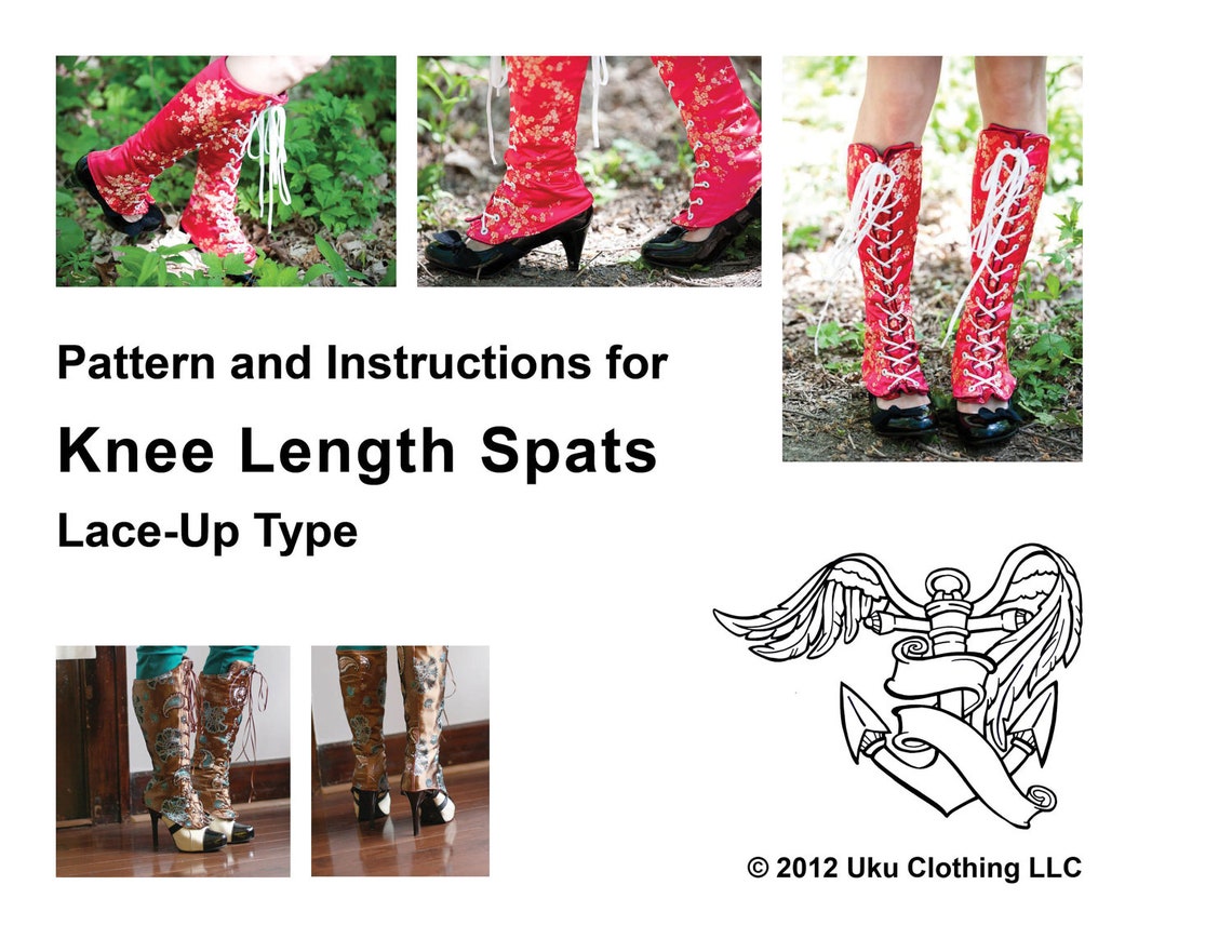 M-L Spats PDF Sewing Pattern and Instructions for Lace up Spats, Medium ...