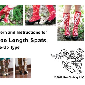 M-L Spats PDF Sewing Pattern and Instructions for Lace up Spats, Medium ...