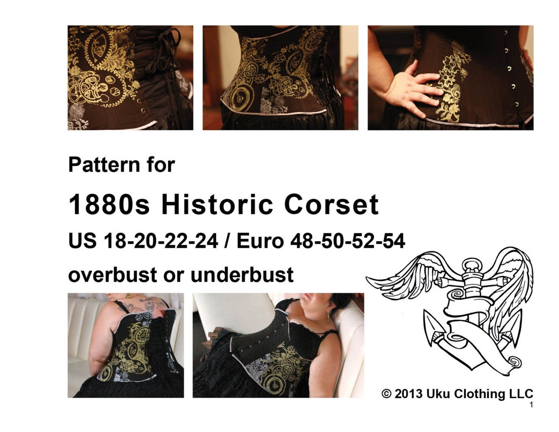XL-XXL 1880s Corset Pdf Sewing Pattern and Instructions for Historic ...