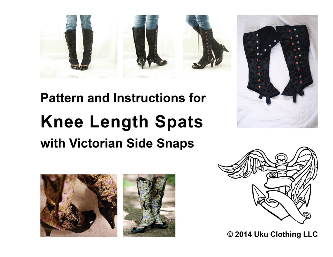 XS-SM Spats PDF Sewing Pattern and Instructions for Snap up Spats, Extra Small / Small, 12-14 ...