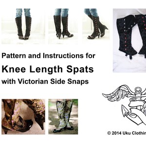 M-L-XL-XXL Spats PDF Sewing Pattern and Instructions for Snap up Spats ...