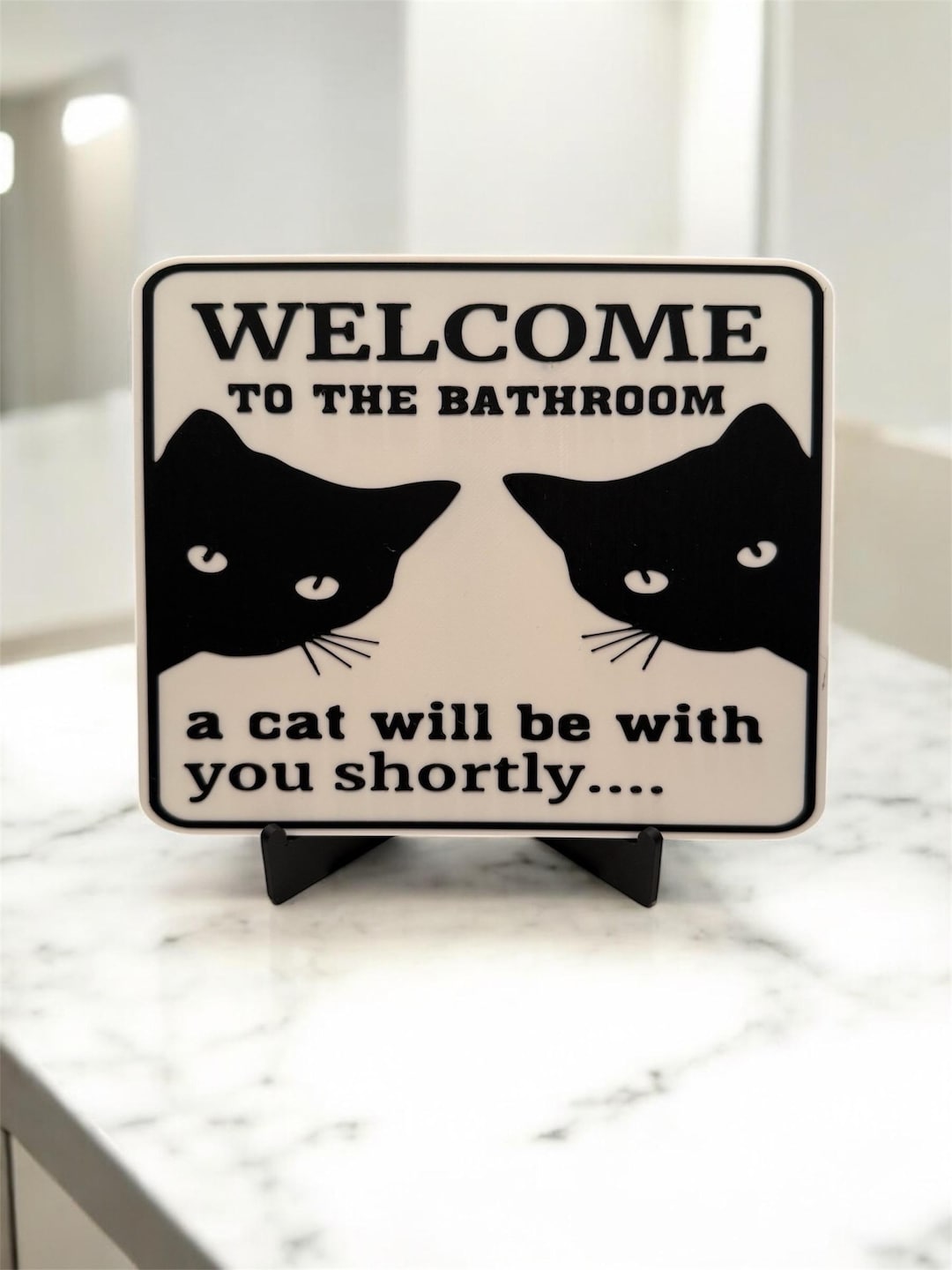 Funny Cat Wall Decor – Cat Lover Gift – Cat Bathroom Sign – Cat Humor ...