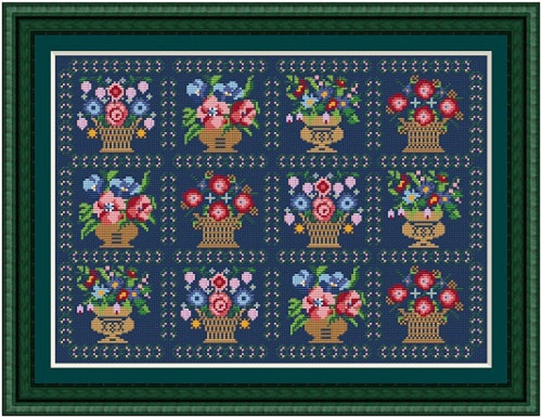 ENGLISH GARDEN Petit Point Pattern PDF Dollhouse Miniature Rug - Etsy