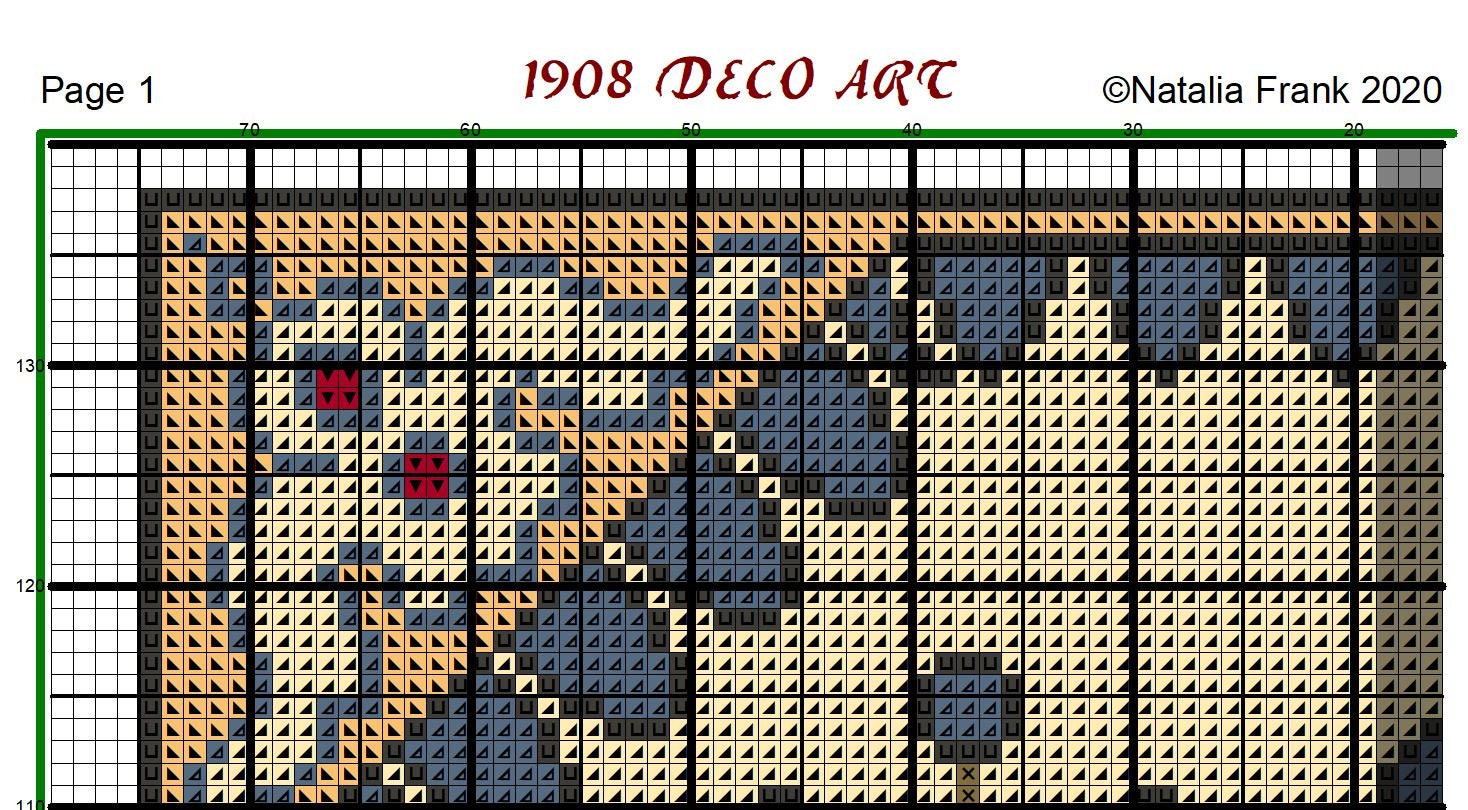 ART DECO 1908 Petit Point Pattern PDF Dollhouse Miniature Rug - Etsy
