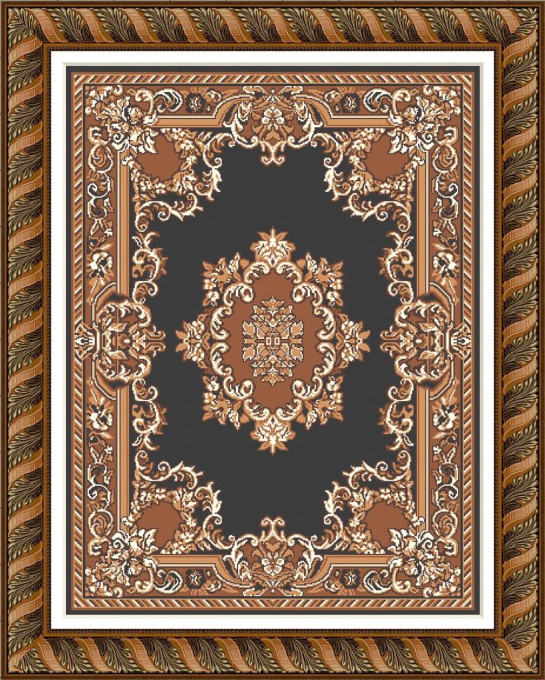 MIST Petit Point Pattern PDF Dollhouse Miniature Rug - Etsy