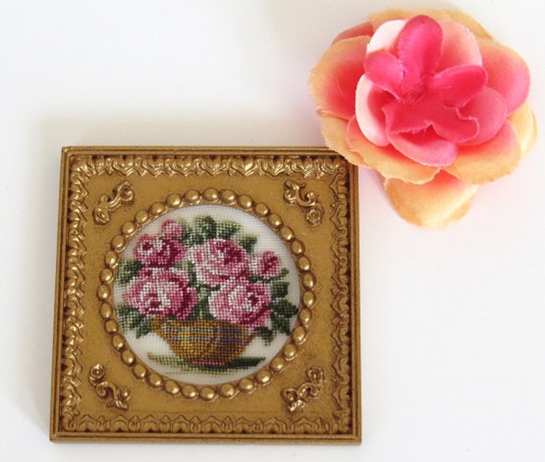 Roses in Basket Petit Point Pattern PDF - Etsy