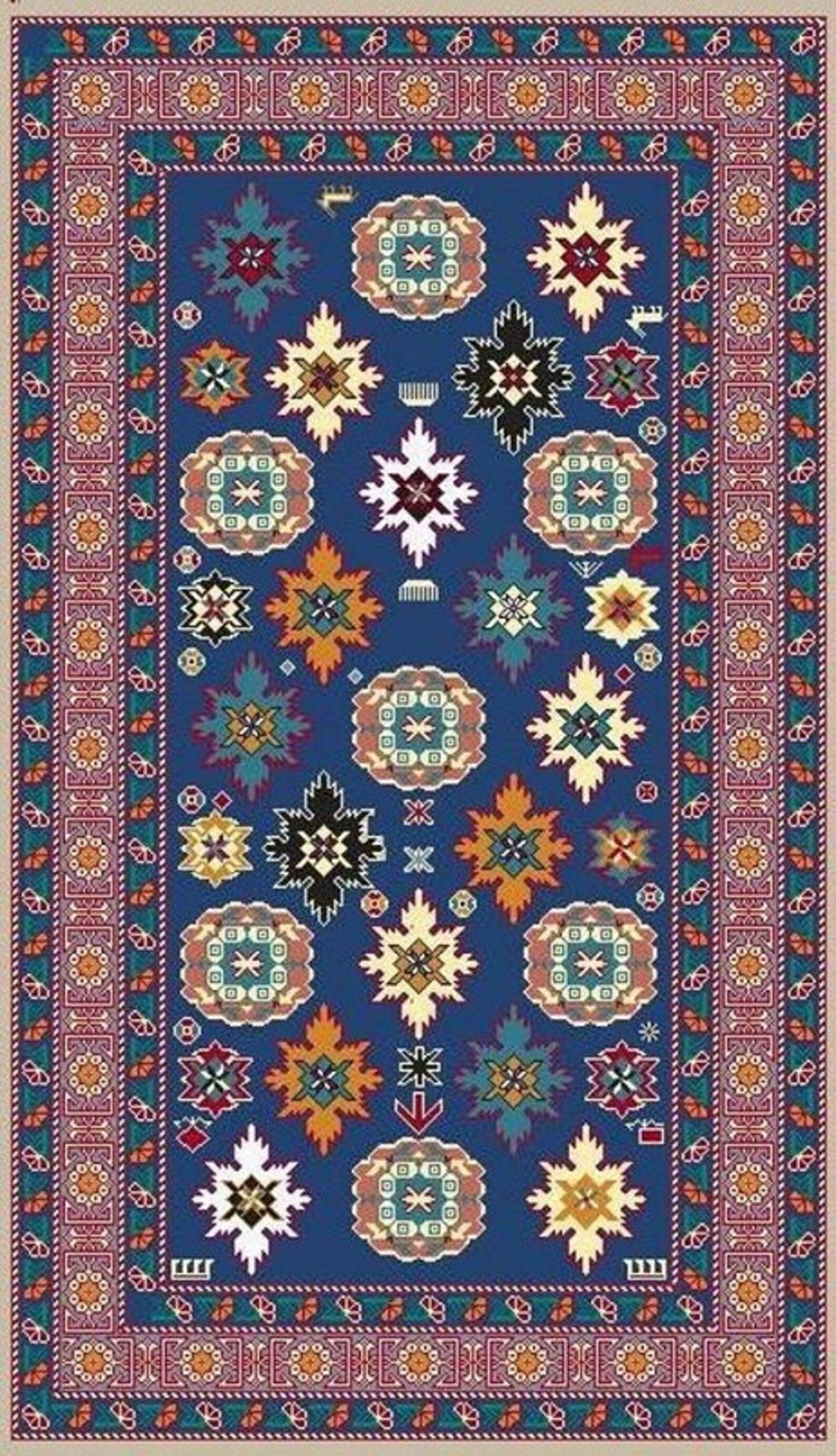 KUBA 48 COUNT Petit Point Pattern PDF Dollhouse Miniature Rug - Etsy