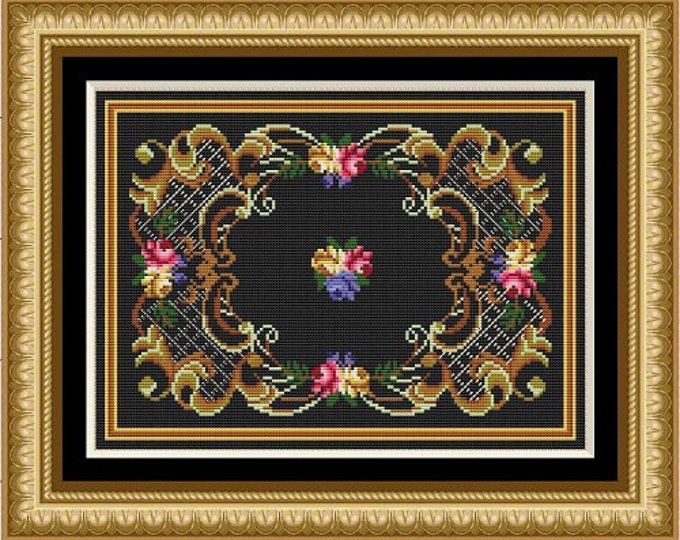 Aubusson 3 Petit Point Pattern PDF Dollhouse Miniature Rug - Etsy
