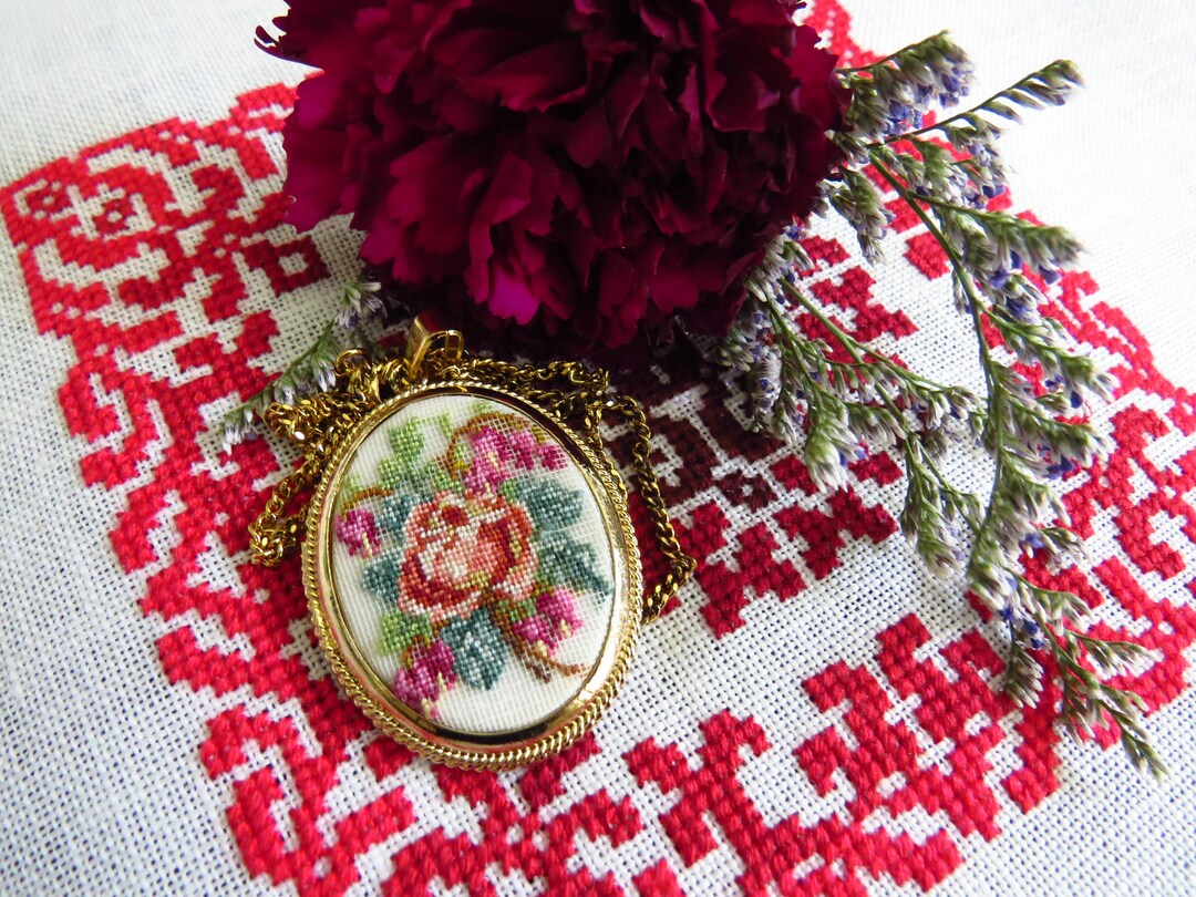 Petit Point Necklace Hope - Etsy