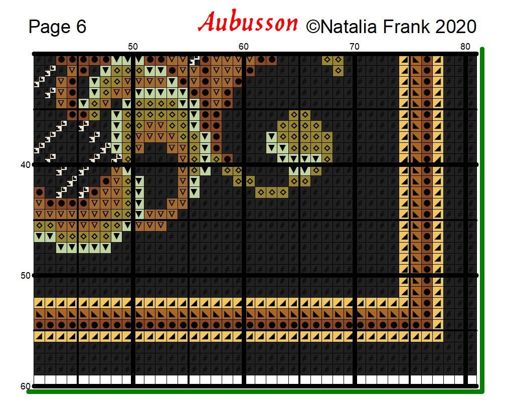 Aubusson 3 Petit Point Pattern PDF Dollhouse Miniature Rug - Etsy