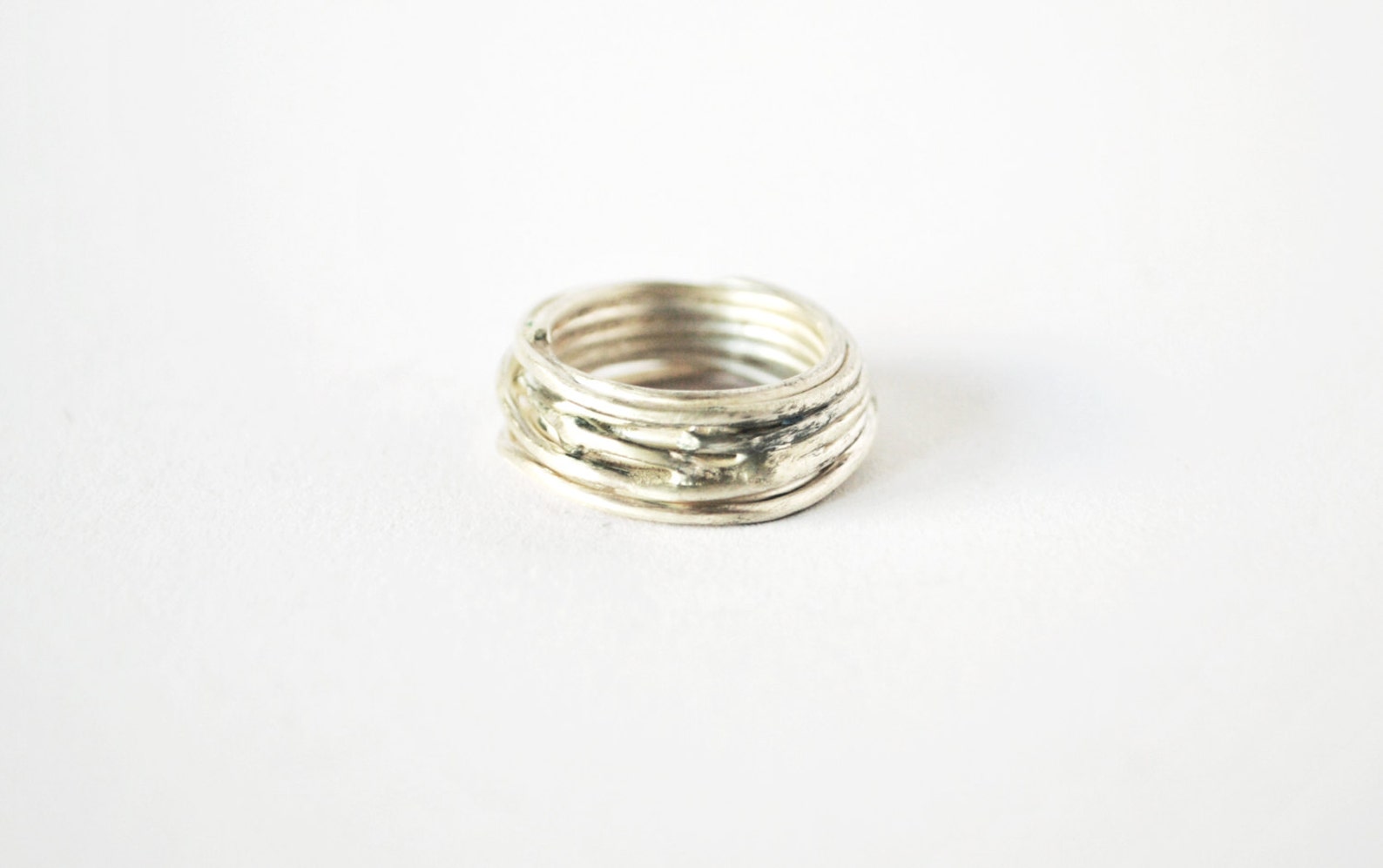 Sterling Silver Modern Ring in Earthy Style Band - Etsy