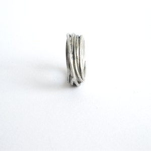 Sterling Silver Modern Ring in Earthy Style Band - Etsy