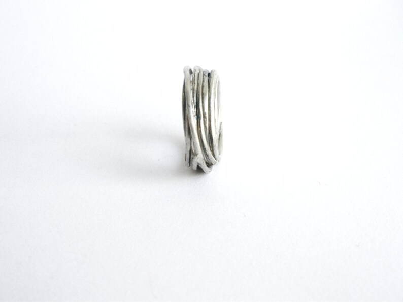 Sterling Silver Modern Ring in Earthy Style Band - Etsy