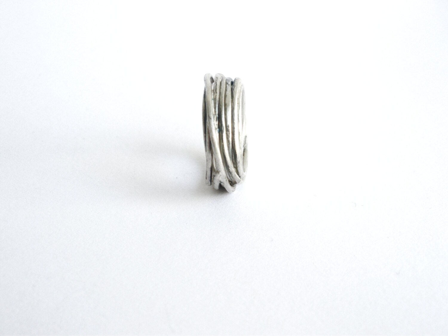 Sterling Silver Modern Ring in Earthy Style Band - Etsy