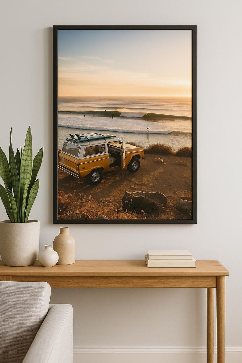 Yellow Ford Bronco Poster - Bronco Wall Art - Vintage Surf Wall Art ...