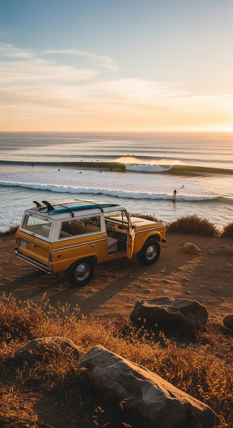 Yellow Ford Bronco Poster - Bronco Wall Art - Vintage Surf Wall Art ...