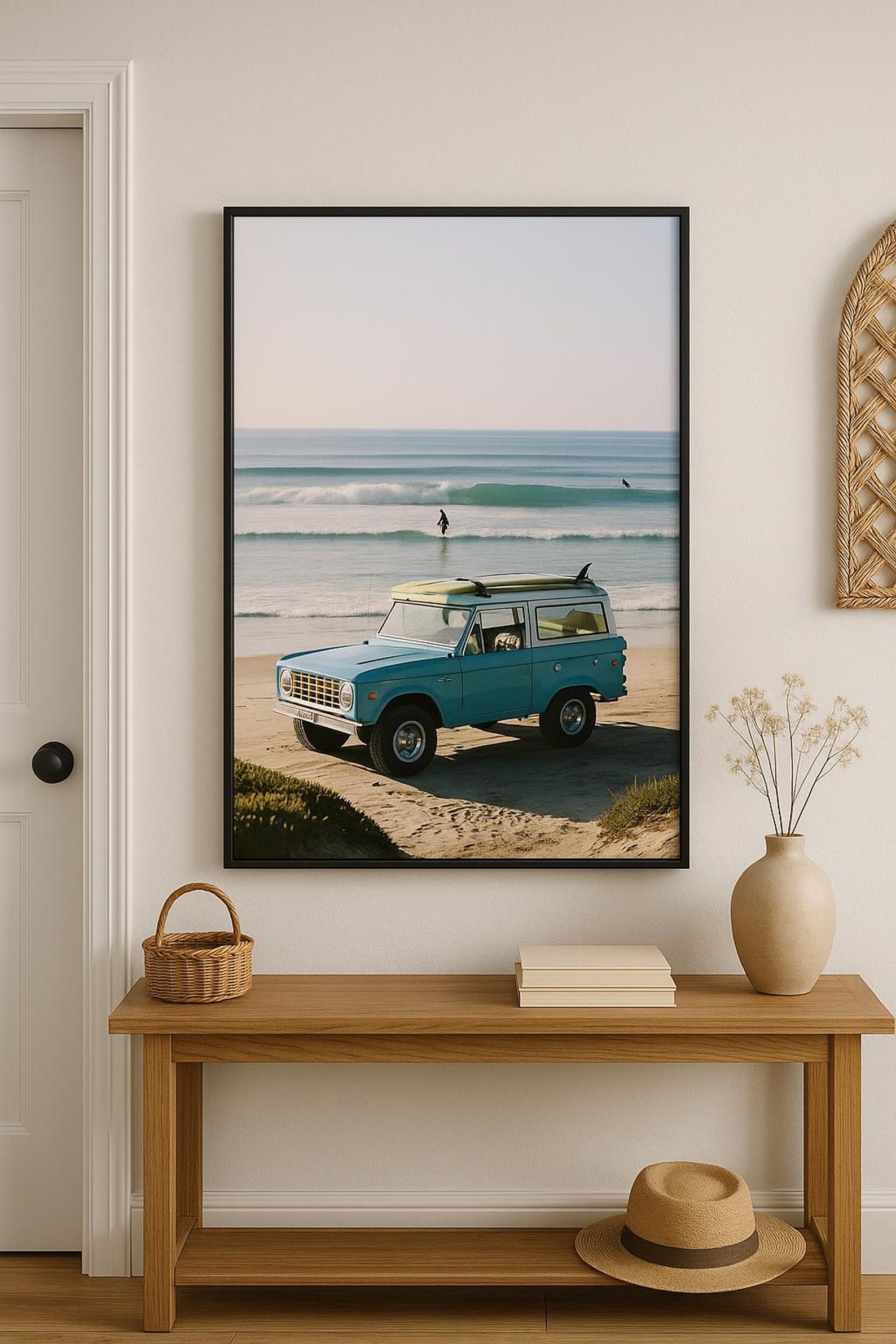 Vintage Beach & Surfing Wall Art - Coastal Digital Print - Ford Bronco ...