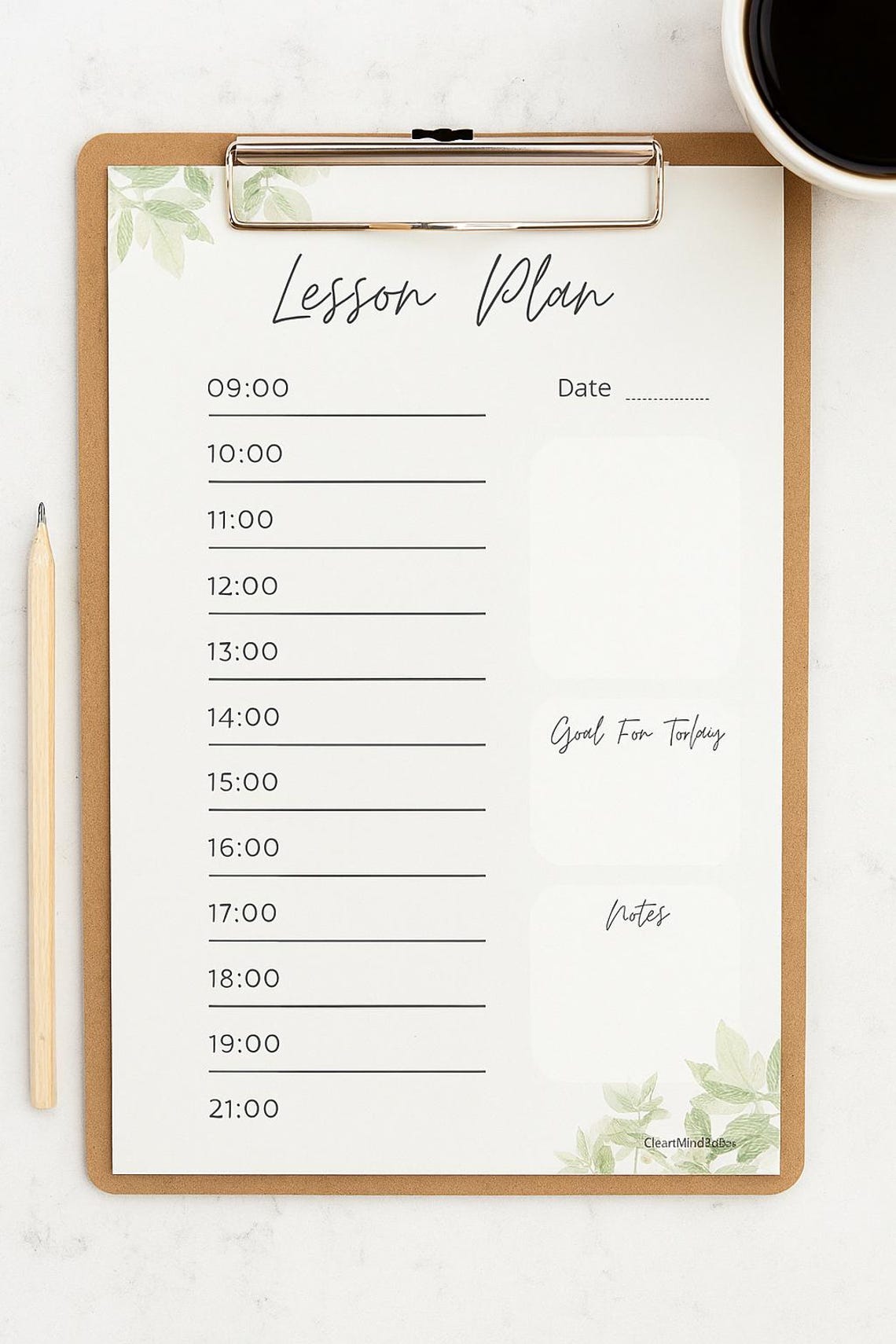 Printable Lesson Plan | Daily Teacher Planner Page | Minimalist PDF ...