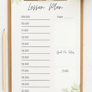 Printable Lesson Plan | Daily Teacher Planner Page | Minimalist PDF ...