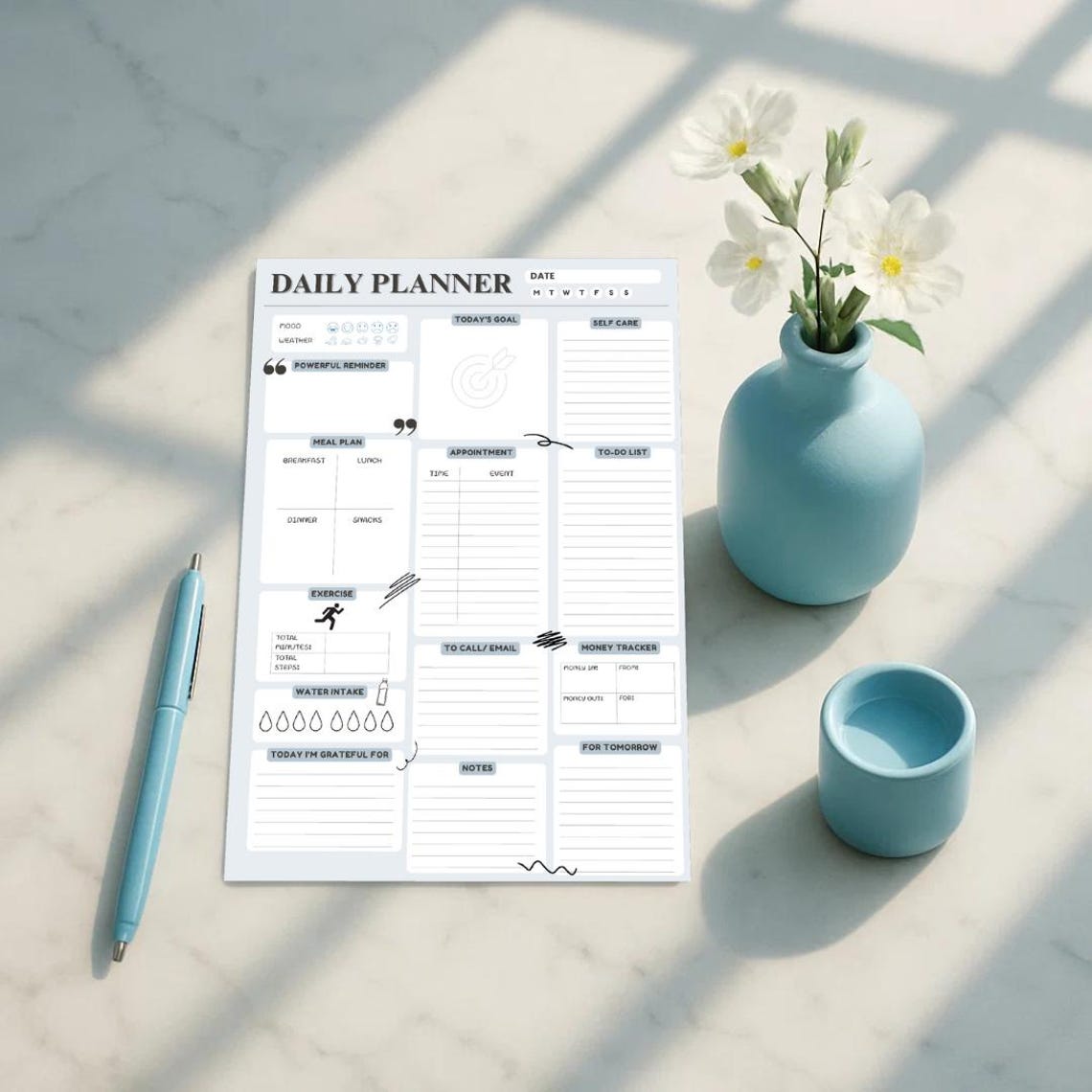 Minimalist Daily Planner: Printable Productivity & Mindfulness (PDF ...