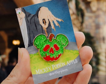 Glow in the Dark Poison Apple Mickey Ears Pin - Etsy