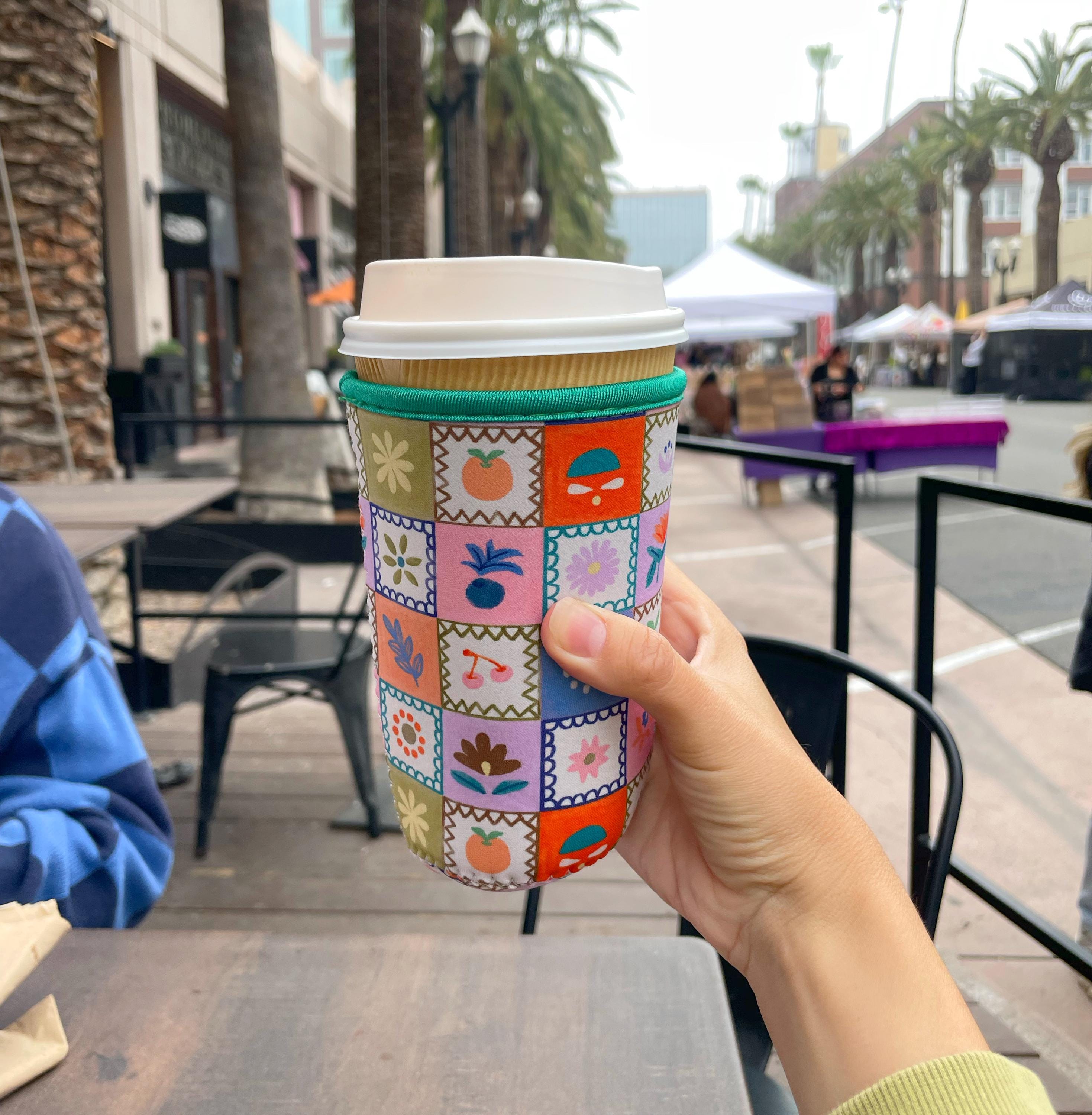 Colorful Cozy Quilt Cup Sleeve Cozie - Etsy