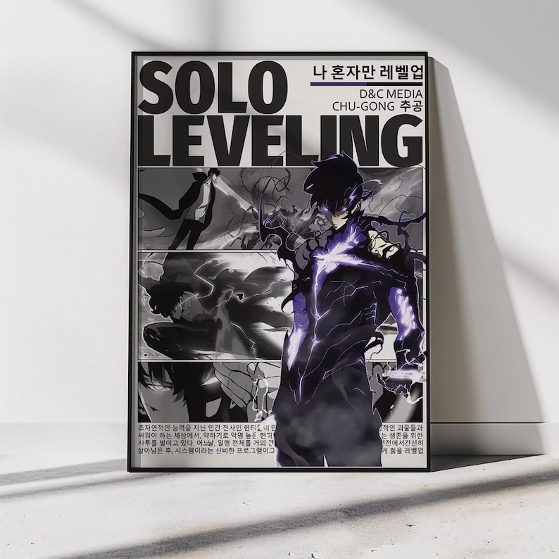 Solo Leveling Poster | Sung Jin Woo Anime Wall Art | Korean Manhwa ...