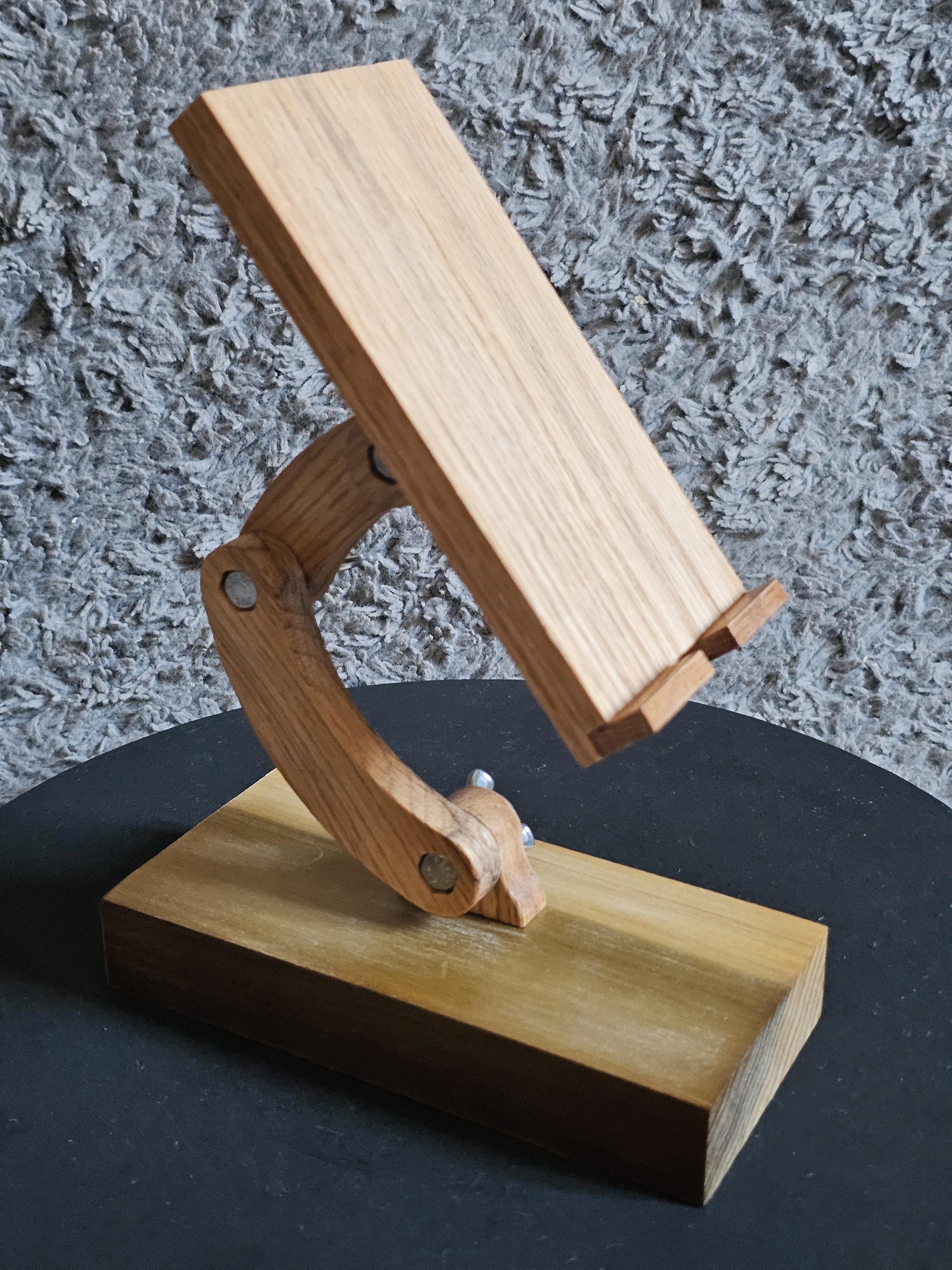 Oak Phone Stand With a Poplar Base Adjustable Dock for Universal Fit ...