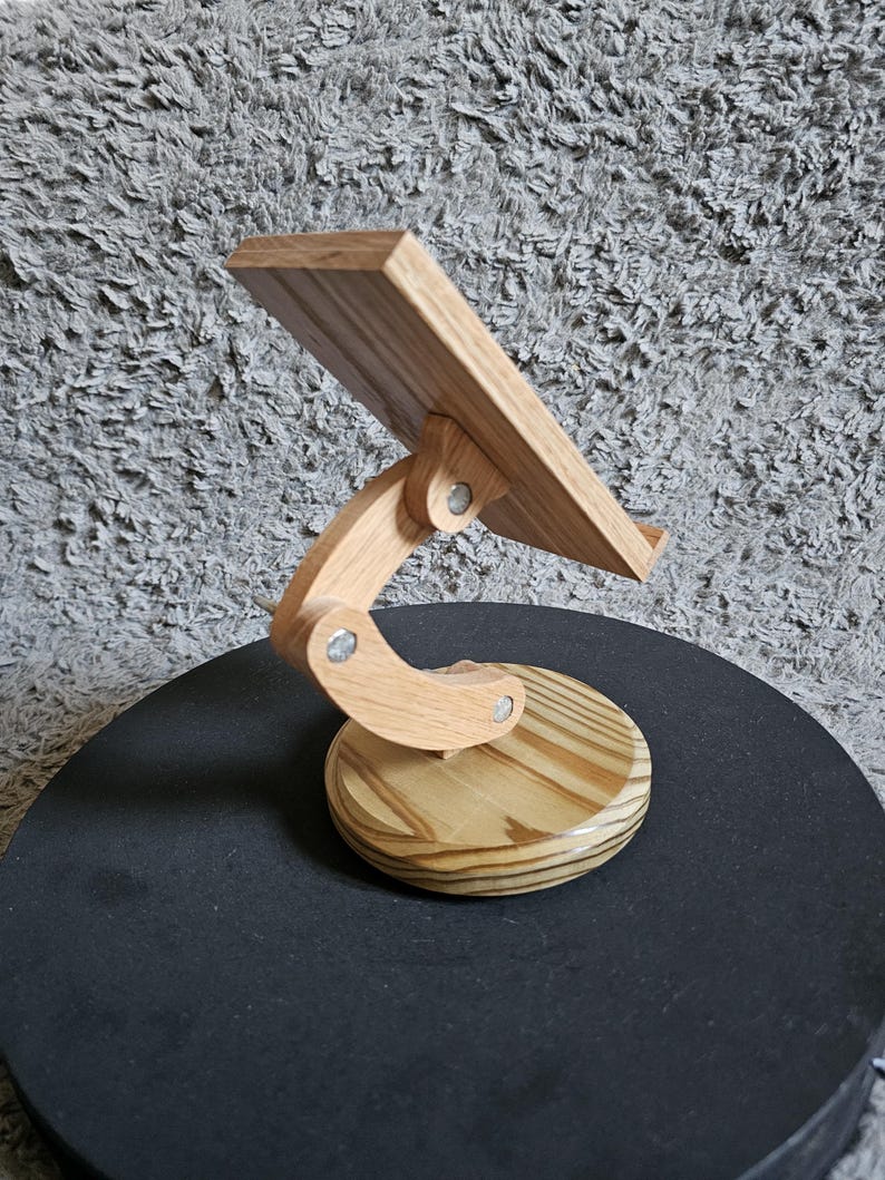 Oak Phone Stand With a Pine Base Adjustable Dock for Universal Fit ...