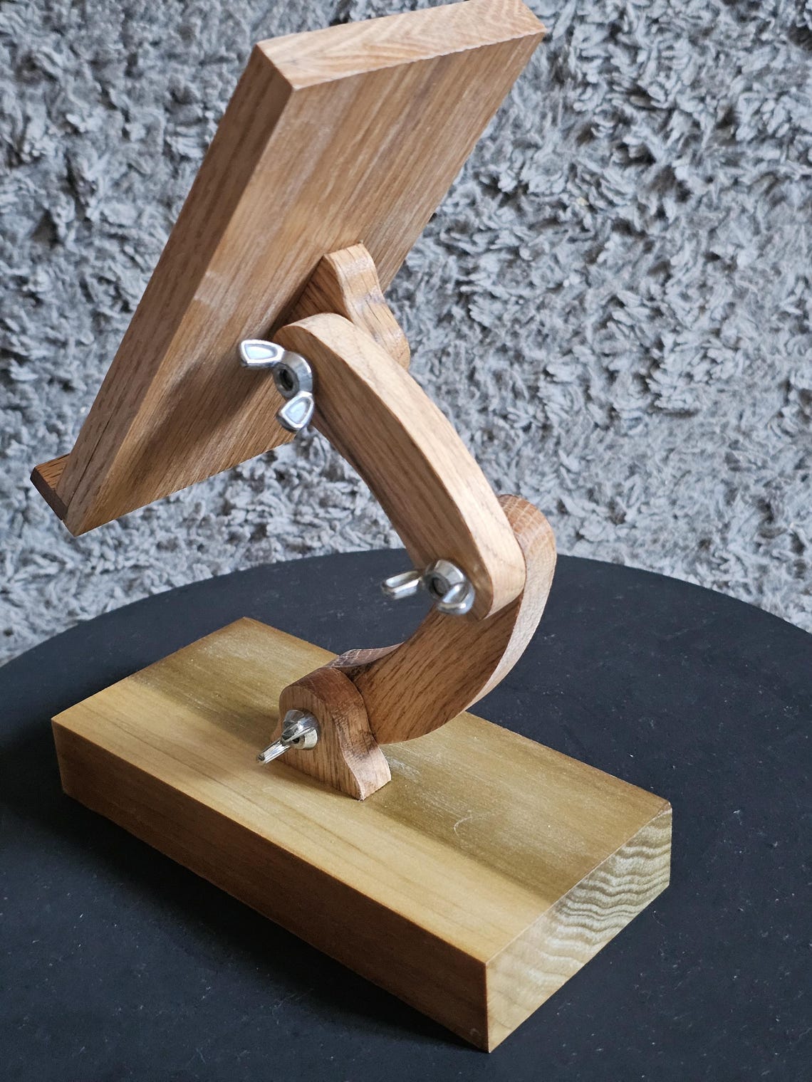 Oak Phone Stand With a Poplar Base Adjustable Dock for Universal Fit ...