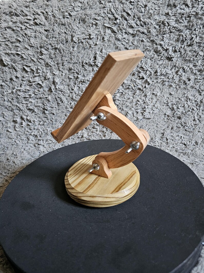 Oak Phone Stand With a Pine Base Adjustable Dock for Universal Fit ...