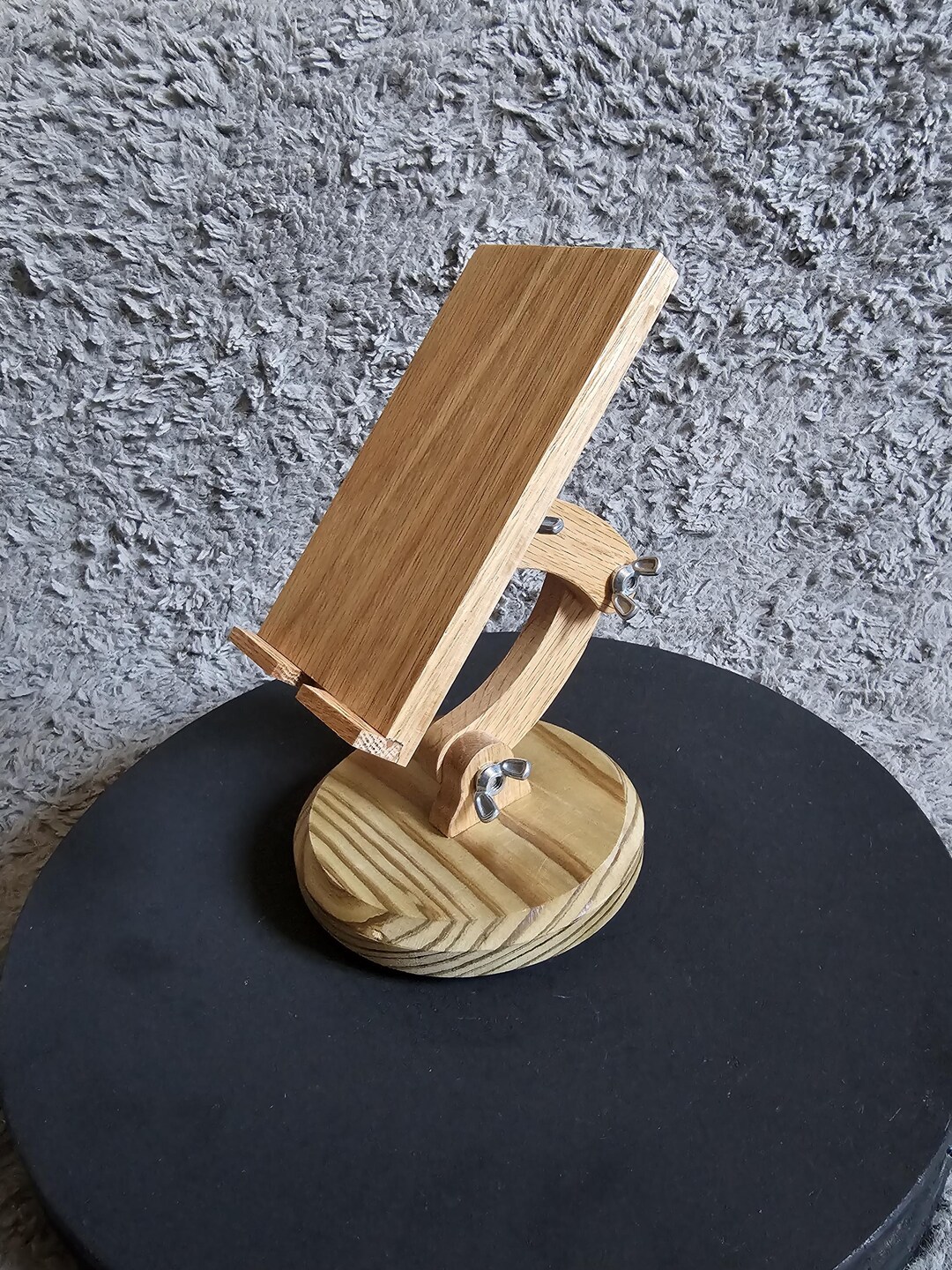 Oak Phone Stand With a Pine Base Adjustable Dock for Universal Fit ...